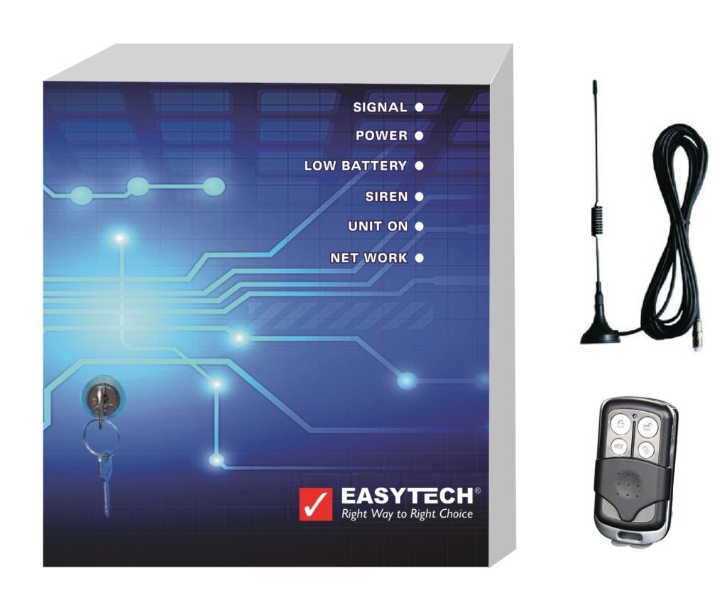 Easytech Alarm sms Unit with battery & GSM Dialer one remote - Easy Tech